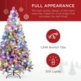7.5ft Pre-Lit Christmas Pine Tree with Flocked Branches, 550 Warm-White & Multicolored Lights ...