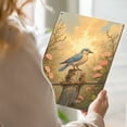 1pc Metal Wall Art, 8x12 Inches, Serene Blue White Bird on Weathered ...