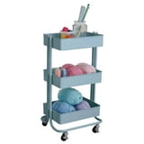 Lexington Dusty Blue 3-Tier Metal Rolling Cart with Utility Wheels by ...