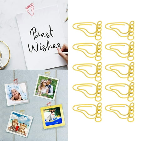 100Pcs Unique Style Paper Clips Foot Feet Shaped File Clamps Cute ...