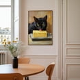 Affixzi Butter Thief Black Cat Wall Art Poster, Whimsical Cat Kitchen ...