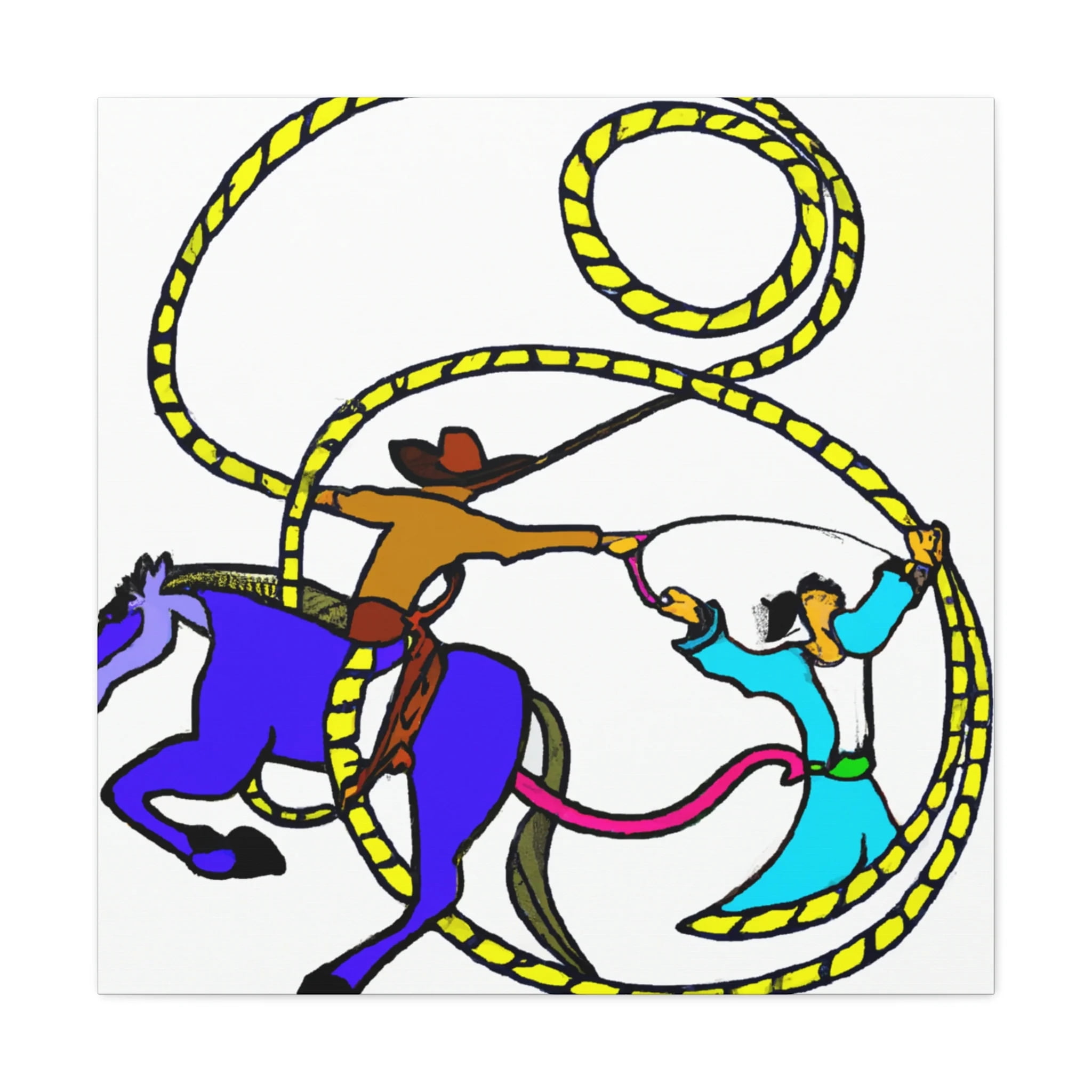 Lassoing Wild Freedom - Canvas - Walmart.com