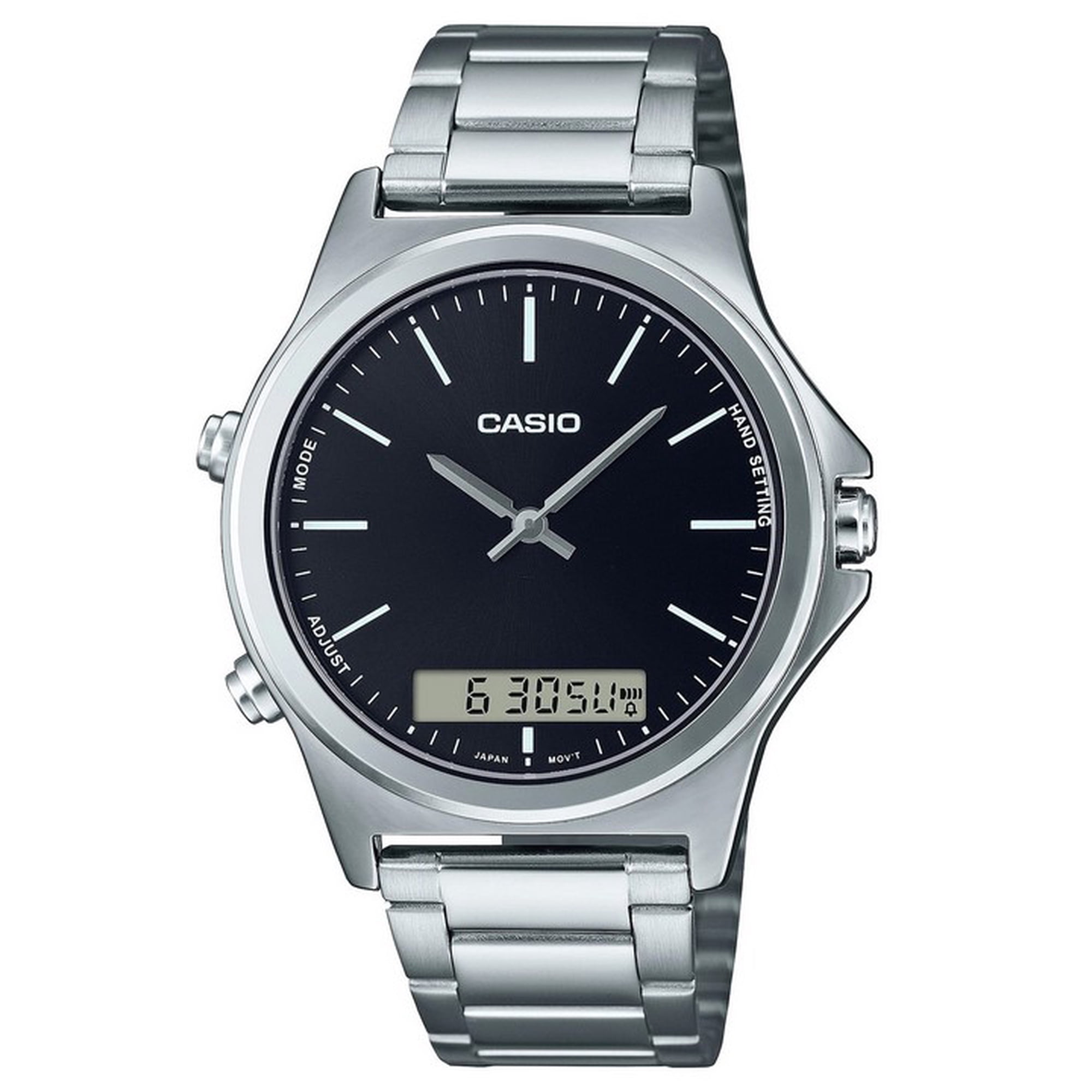 Click here for Casio Analog Digital Black Dial Stainless Steel Mt... prices