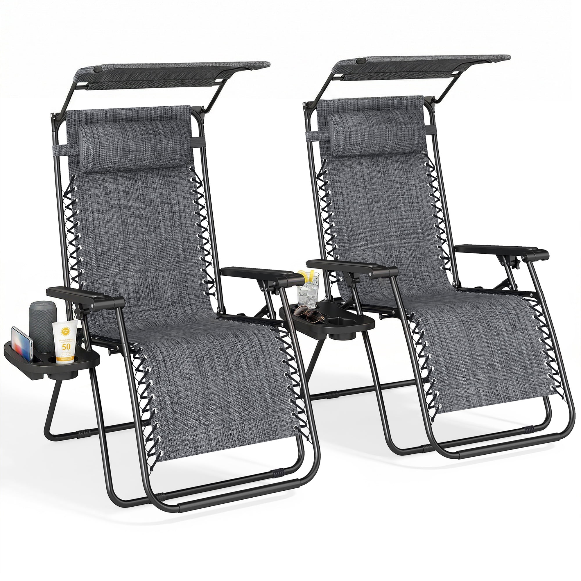 Click here for Outsunny 2 Piece Foldable Lounge Chair With Canopy... prices