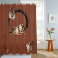 Bathroom Shower Curtain Japanese Style Cute Lucky Cat Waterproof Shower ...