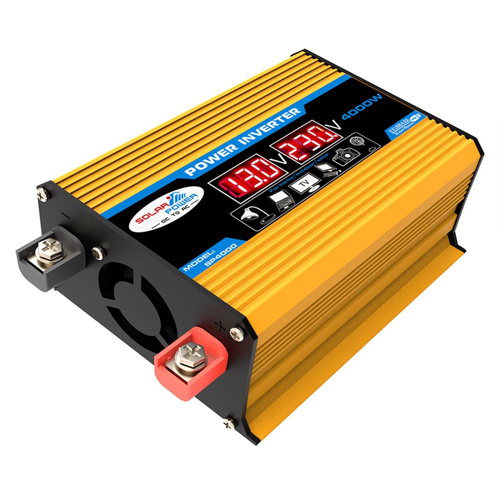 YellowDell Car Conversion Inverter LED Display Dual USB Yellow 6000W ...