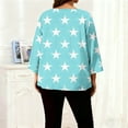 FAHXNVB Women's Plus Size Crewneck T-Shirts 3/4 Sleeve Lovely Stars ...