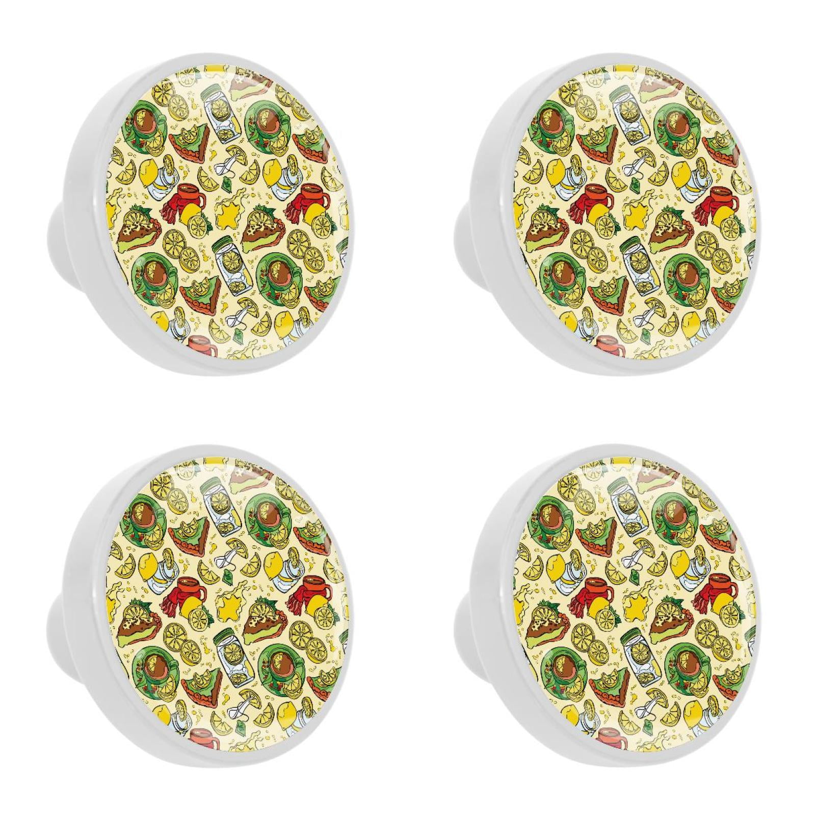 4 Pcs Lemon Afternoon Tea Knobs for Kitchen Cabinet Cupboard Dresser ...