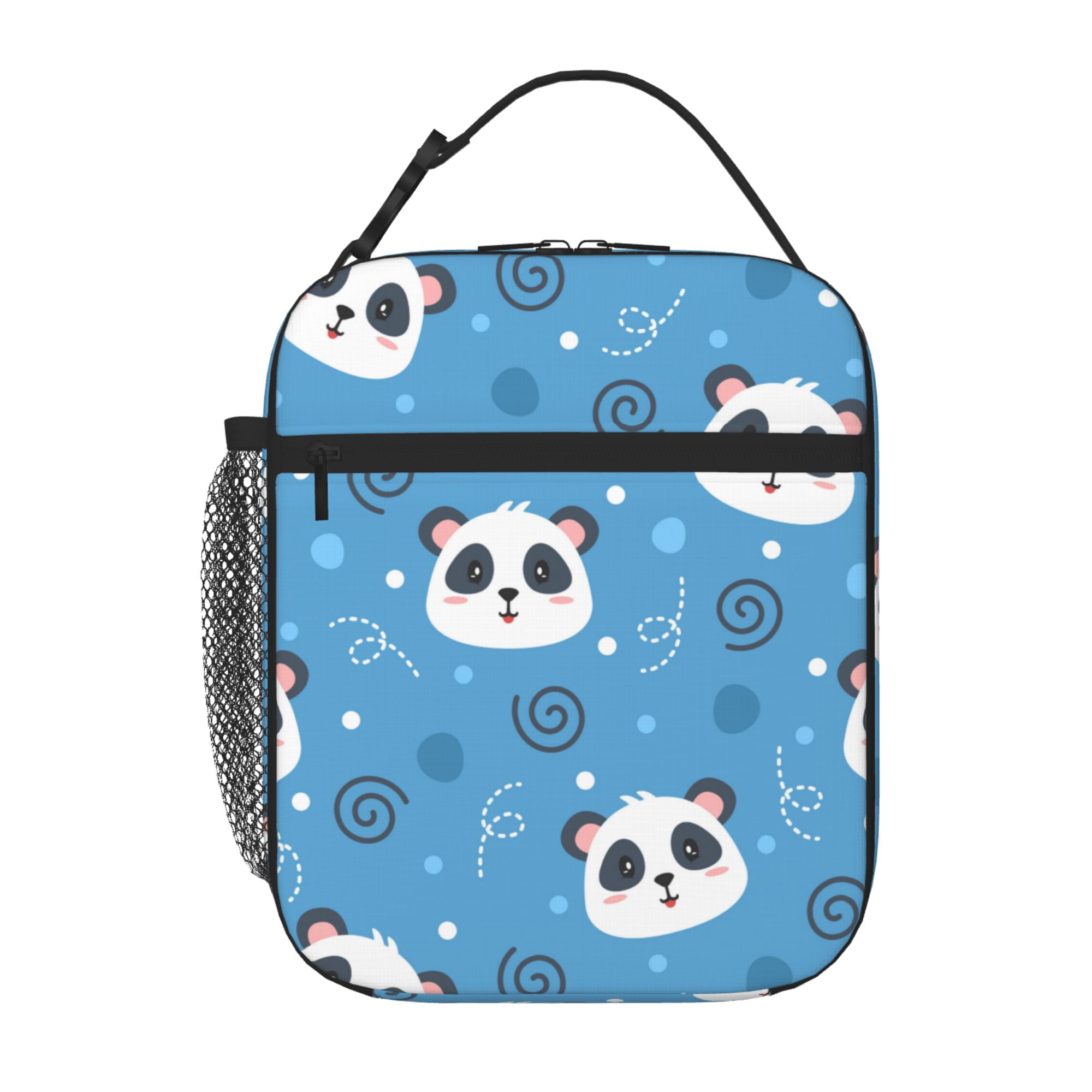 TEQUAN Portable Lunch Bag, Cute Cartoon Pandas Blue Pattern Reusable ...