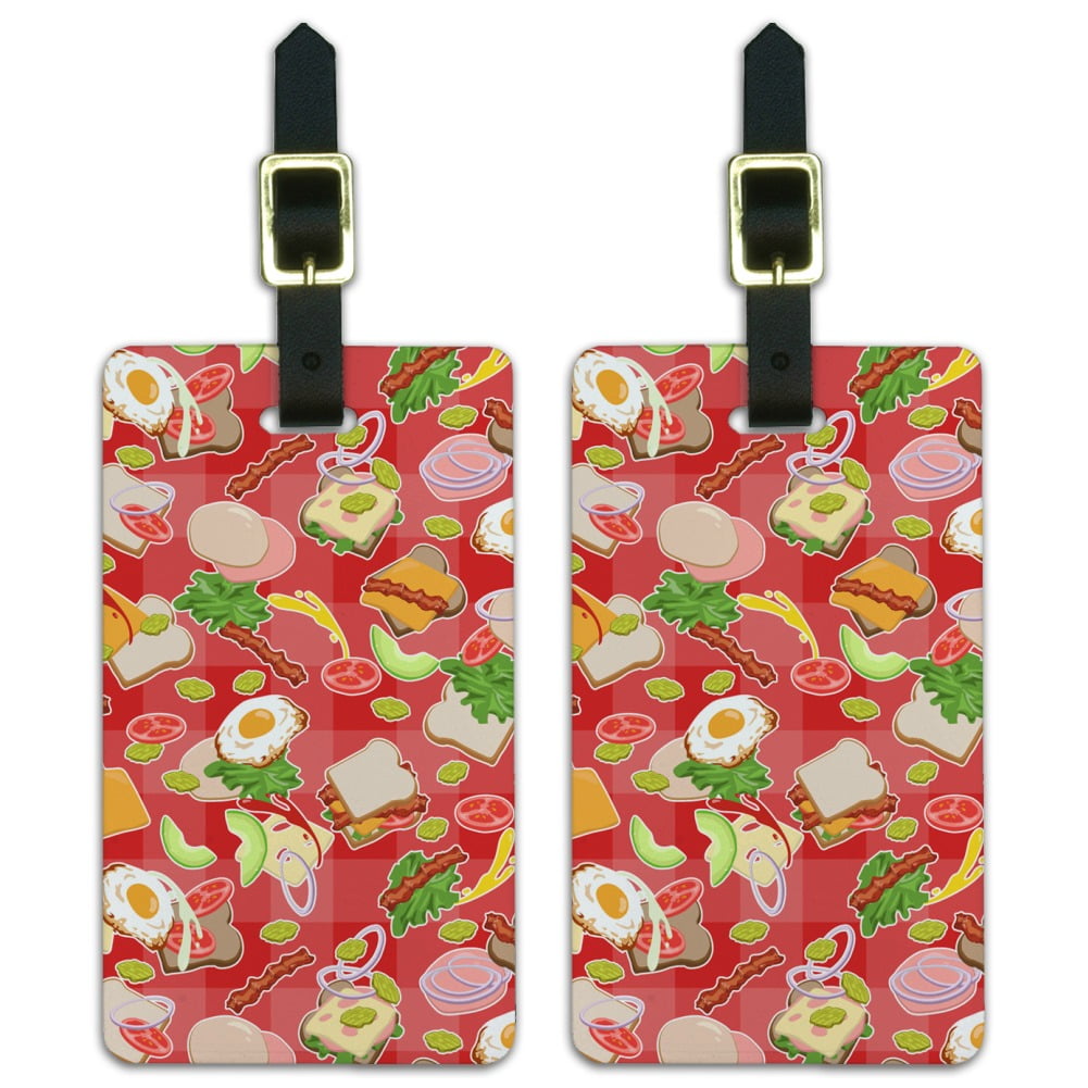 Messy Sandwich Pattern Bread Cheese Bacon Lettuce Egg Food Luggage ID ...