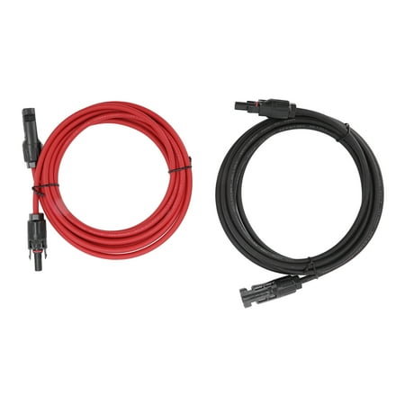 Black Red Solar Panel Extension Cable, Solar Panel PV Cable Long ...