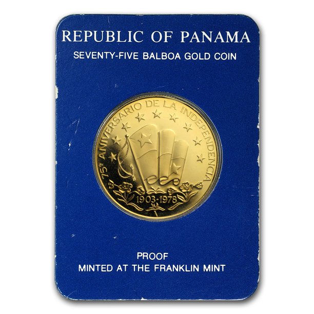 1978 Panama Proof Gold 75 Balboas 75th Anniv of Independence - Walmart.com