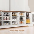 Hall Tree with Shoe Bench, 5-in-1 Entryway Bench with 16 Shoe Cubbies ...