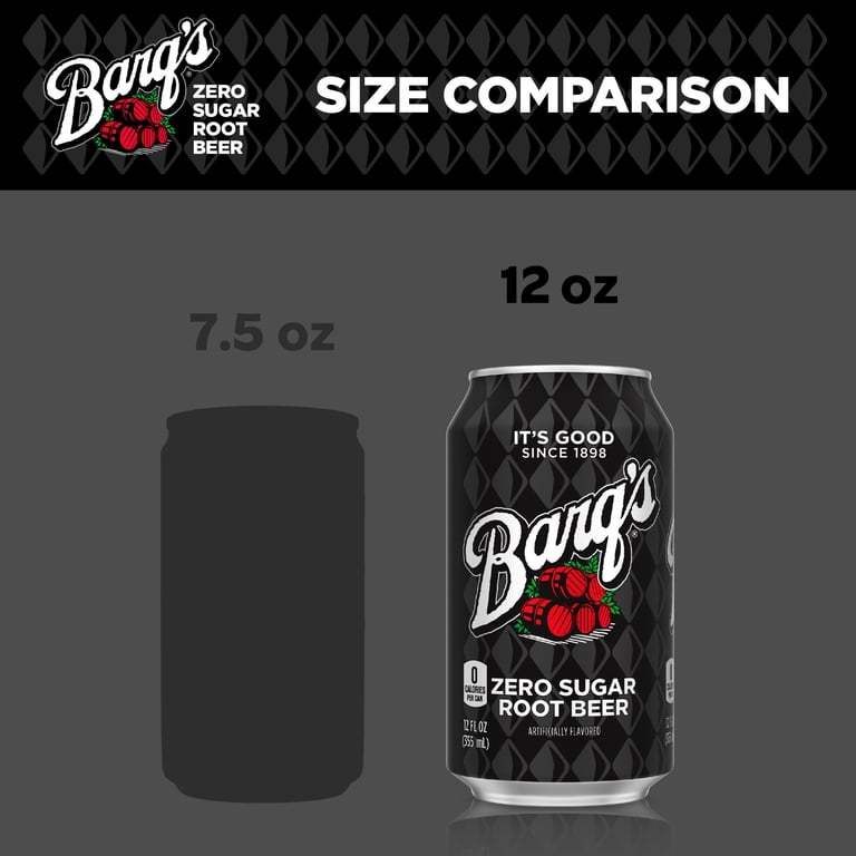 BARQ'S Zero Sugar Root Beer Soda Barq's Zero Sugar Root Beer 24-Pack ...