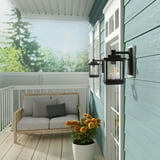 LNC Farmhouse Black Outdoor Wall Sconce Square Exterior Light Fixtures ...