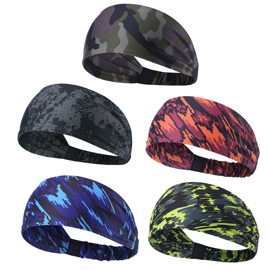 Unisex Women Men Stretch Headband Sport Sweat Sweatband Yoga Gym Hair ...