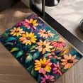 50*80cm Vibrant Impressionist Floral Oil Painting Print Flannel Bath ...