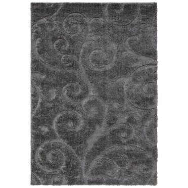 SAFAVIEH Florida Doug Floral Vines Shag Area Rug, Grey, 6' x 9 ...