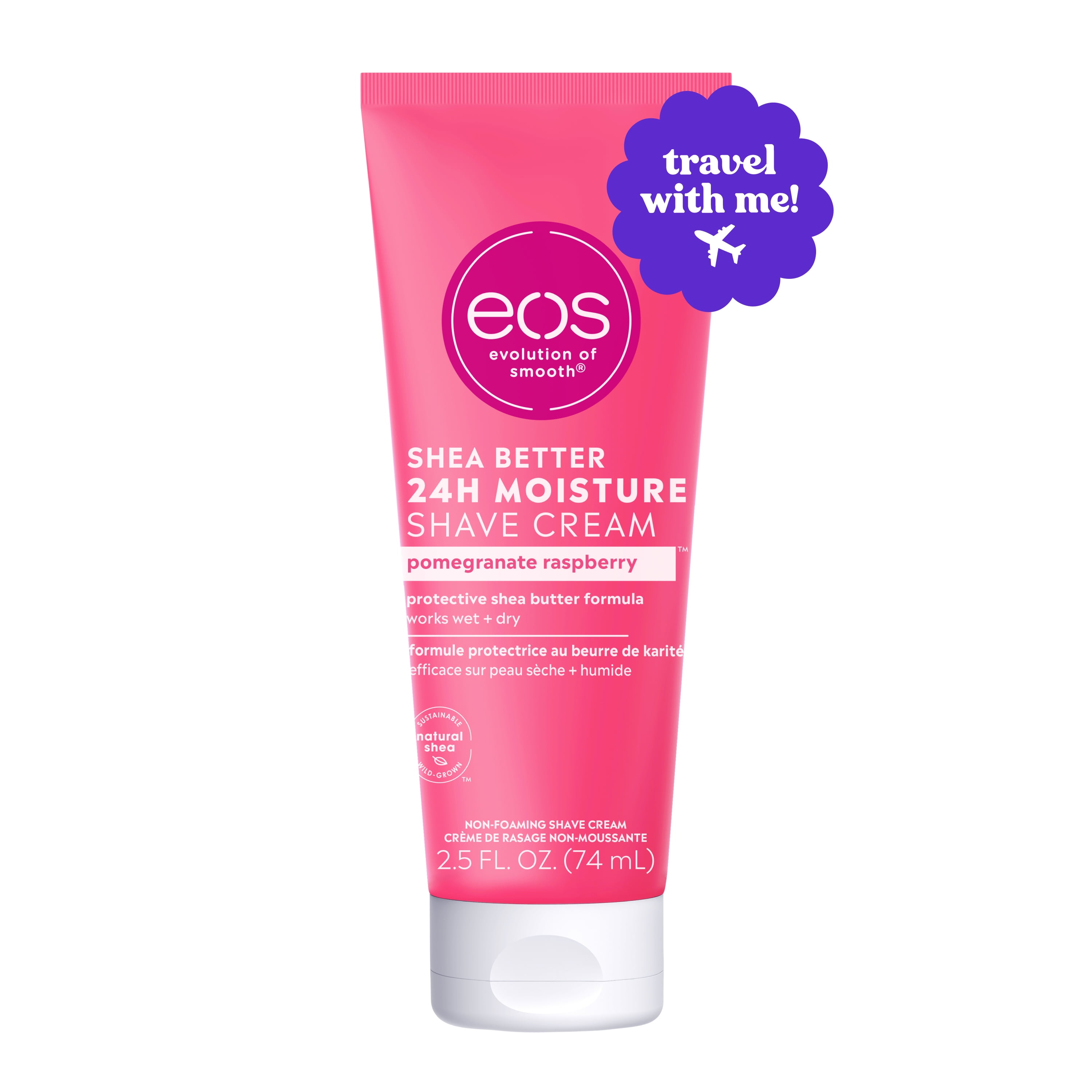 eos Shea Better Travel Shave Cream - Pomegranate Raspberry | 2.5oz ...