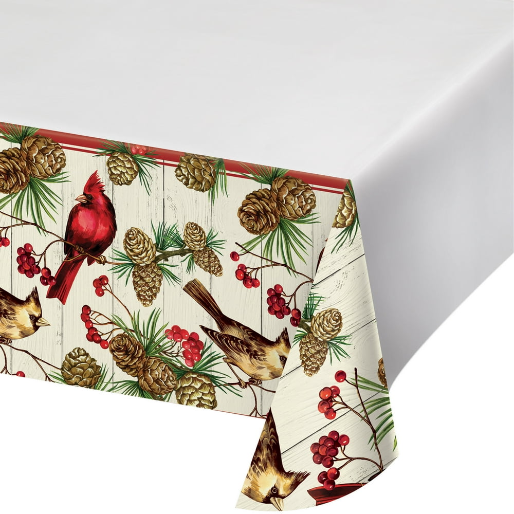 Winter Cardinal Plastic Tablecloth, 1 pack - Walmart.com - Walmart.com