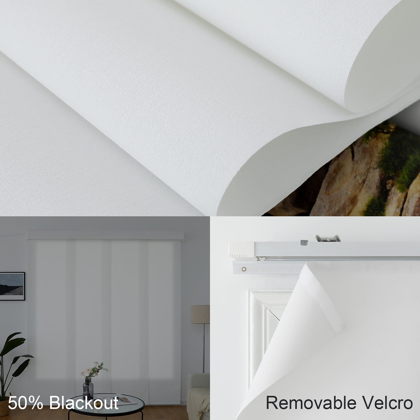 Buy Yoolax Motorized Panel Track Blind Work with Remote Control Smart ...