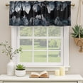 Abstract Crack 2 Panels Kitchen Valance, Black Gray Cracked Earth ...