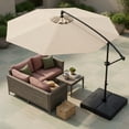 10 ft Offset Cantilever Patio Umbrella with Tilt & 360° Rotation,Beige ...