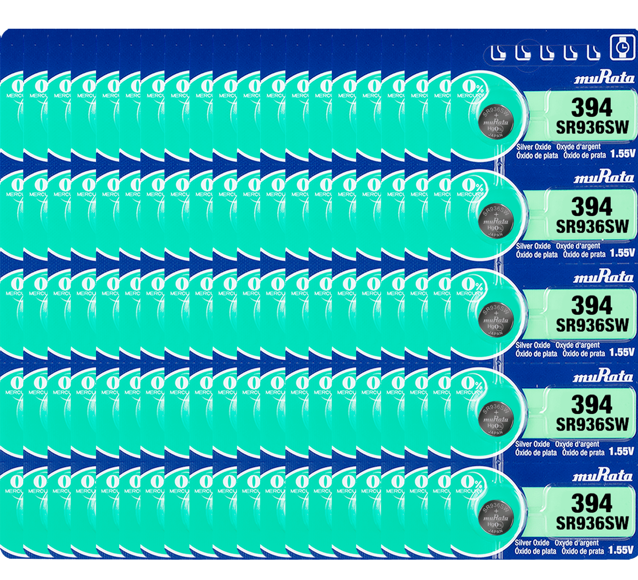 Murata 394 SR936SW Battery 1.55V Silver Oxide Watch Button Cell ...