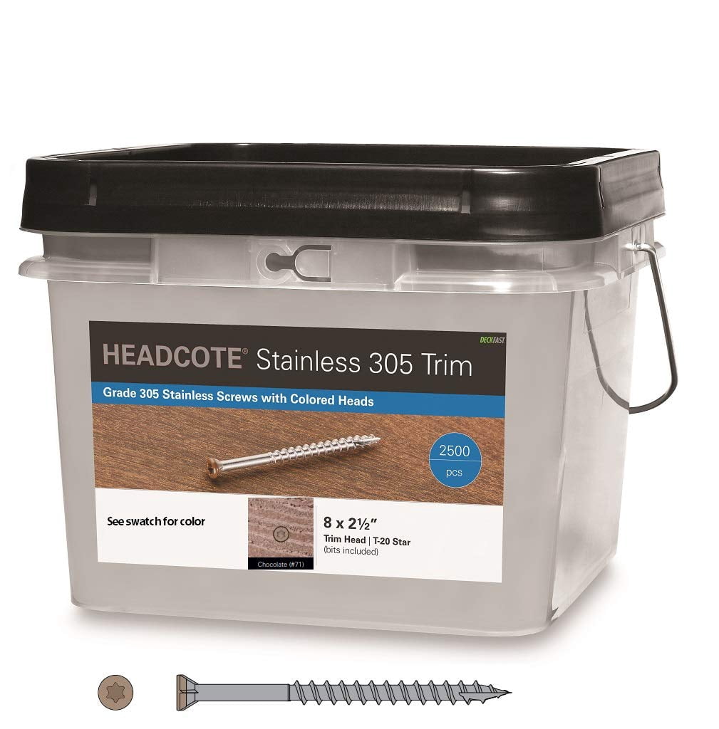 Headcote #8 x 2-1/2" - #71 Chocolate - Stainless Steel Trim Head Deck ...