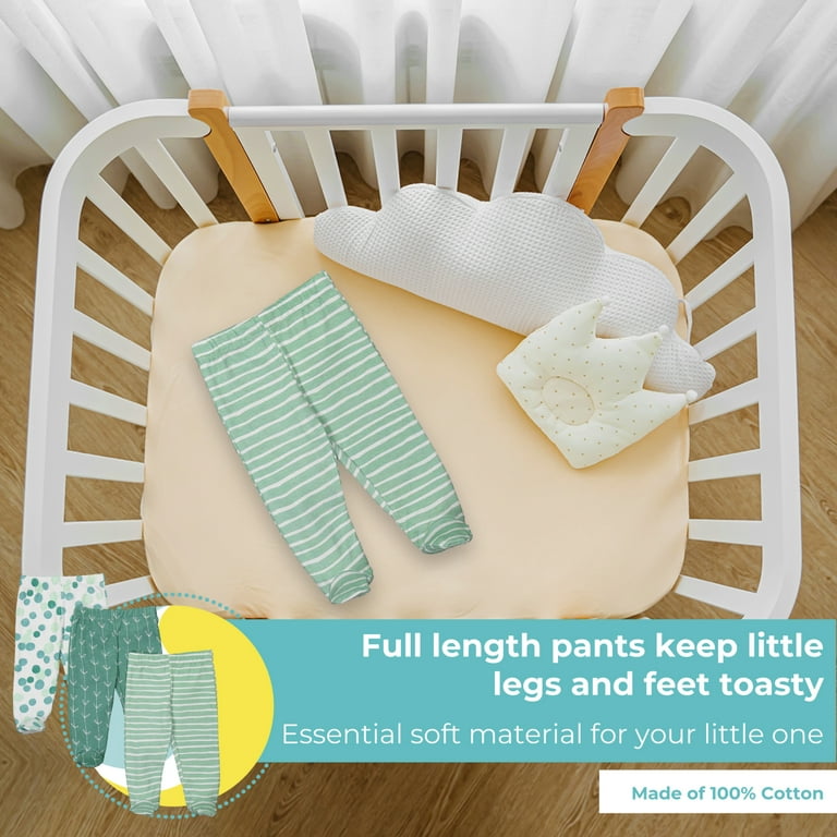 Cotton Baby Pants Spasilk 3-Pack Baby Cotton Footed Pants - Elastic ...