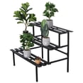 3-Tier Metal Plant Stand, Ladder Designed, Heavy-Duty Utility Storage ...