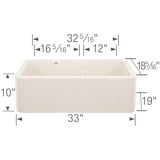 Blanco 402525 33 in. Ikon Apron Low Divide Kitchen Sink, Coal Black ...