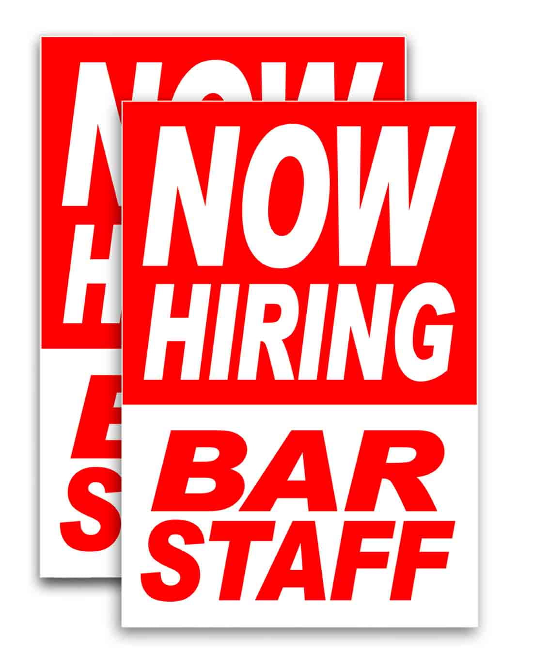 Now Hiring Bar Staff (24" X 36") Vinyl Decal Only (Pack of 2) - Walmart.com