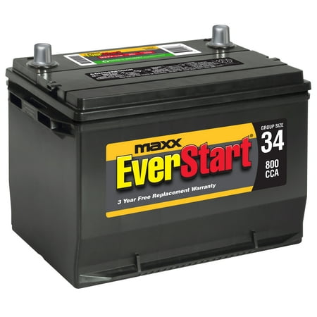 EverStart Maxx Lead Acid Automotive Battery, Group Size 34 12 Volt, 800 ...