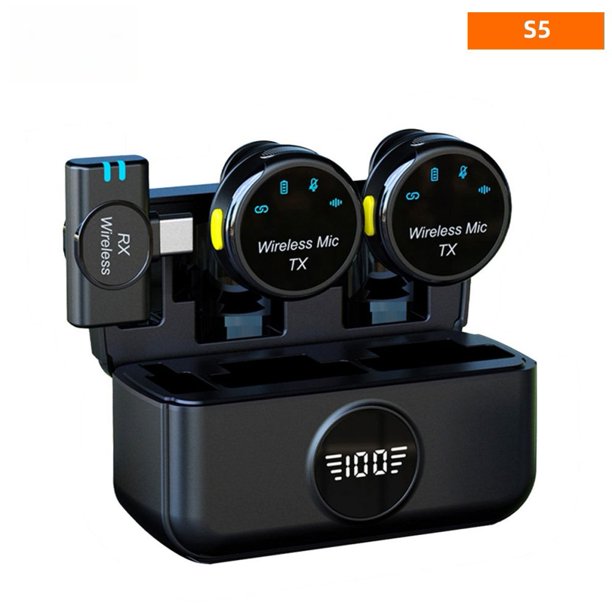 Wireless Lapel Microphone Compact Round Magnetic Clip-on Microphone ...