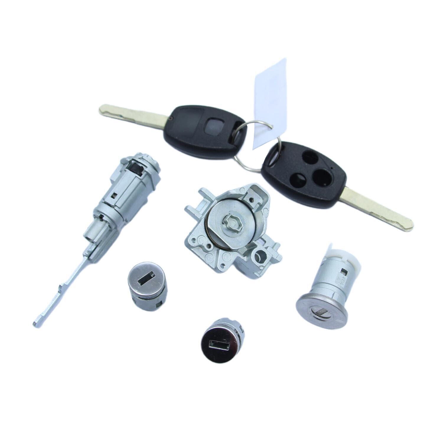 New Complete Lock Cylinder Set Ignition Door Trunk Locks for Honda ...