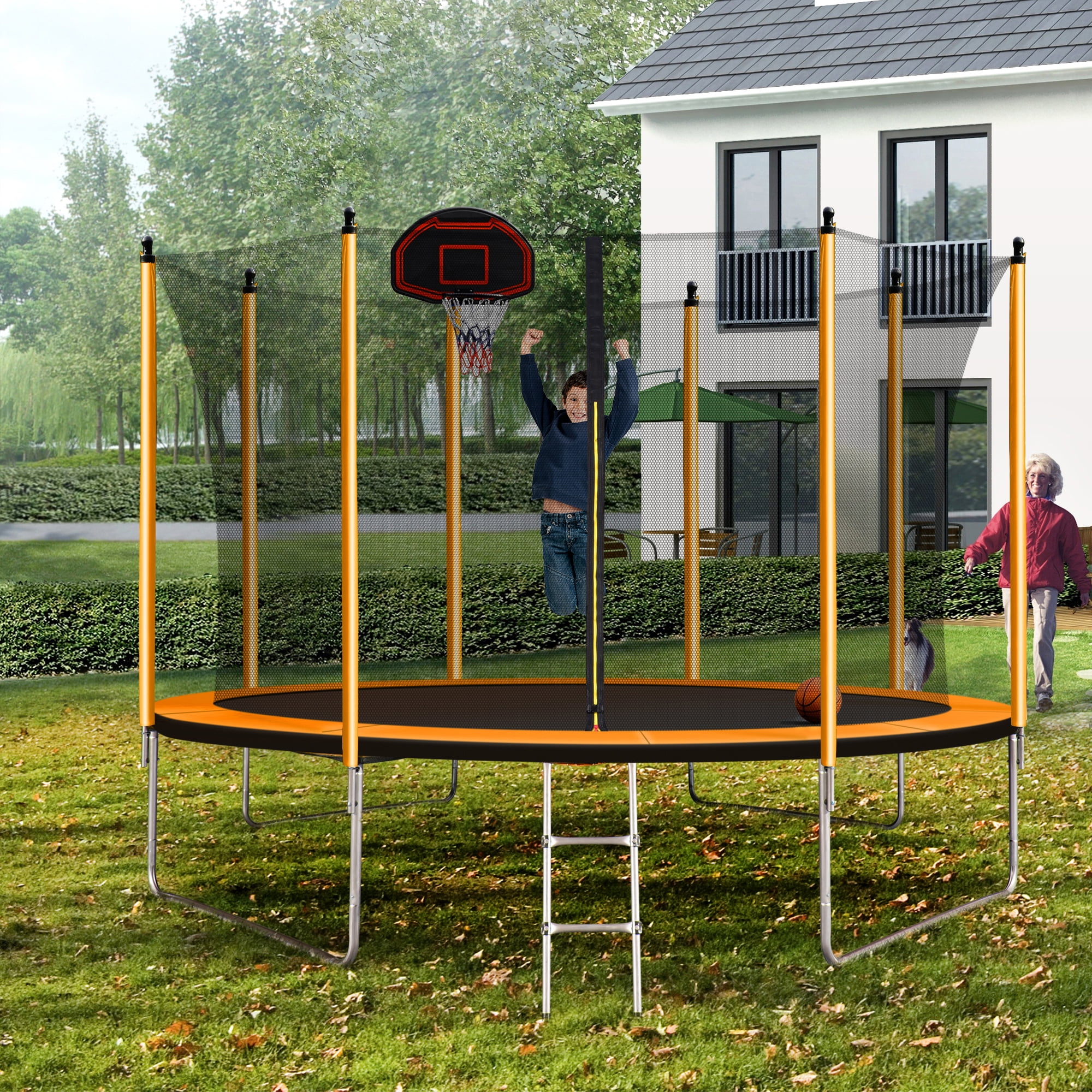 Elitezip 12 FT Trampoline 1000LBS for Kids and Adults, Outdoor No Gap ...