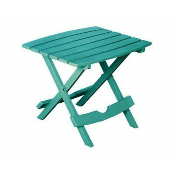 Adams Quik-Fold Teal Rectangular Resin Folding Side Table - Walmart.com