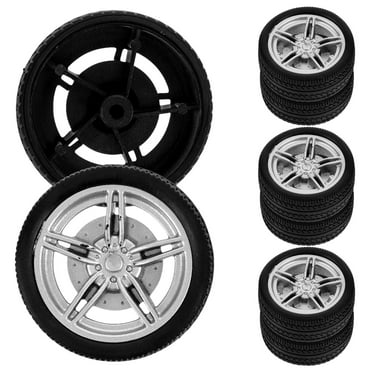 50Pcs Toy Car Wheels for Kids Use Black Plastic DIY Assemble Wheels to ...