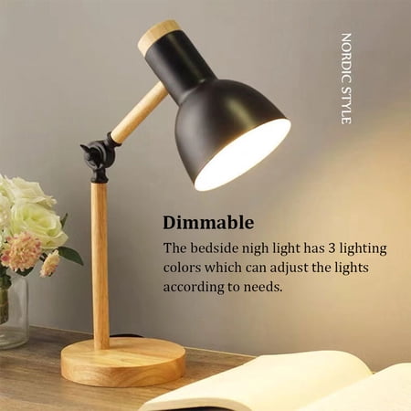 Book Reading Table Light with Lampshade Adjustable 3 Colors Dimmable ...