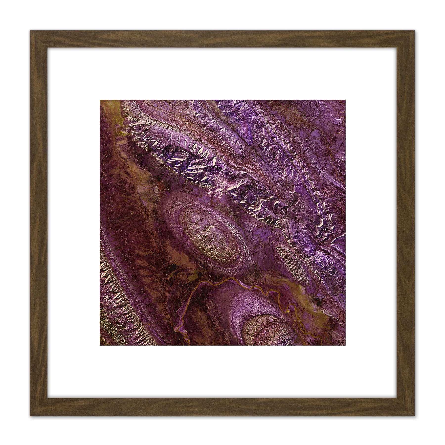 Abstract Alien Rocks Purple Surreal 8X8 Inch Square Wooden Framed Wall ...