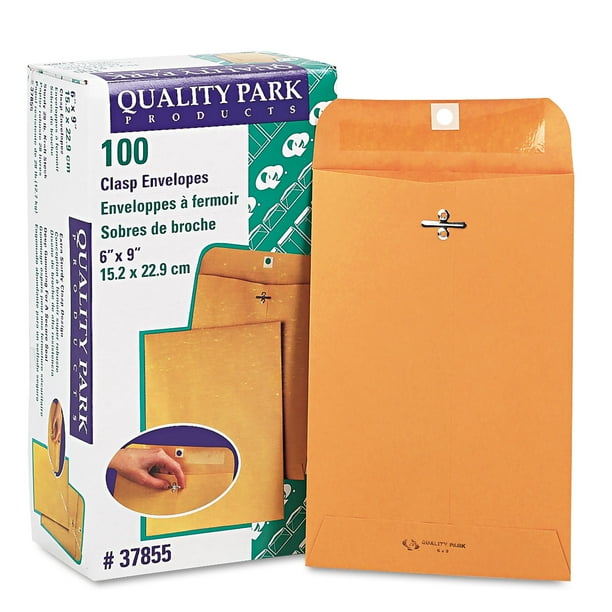 Quality Park Clasp Envelope #55 6 x 9 28lb Brown Kraft 100/Box 37855 ...