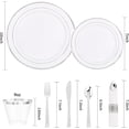 350PCS Silver Plastic Dinnerware Set for 50 Guests, Fancy Disposable ...