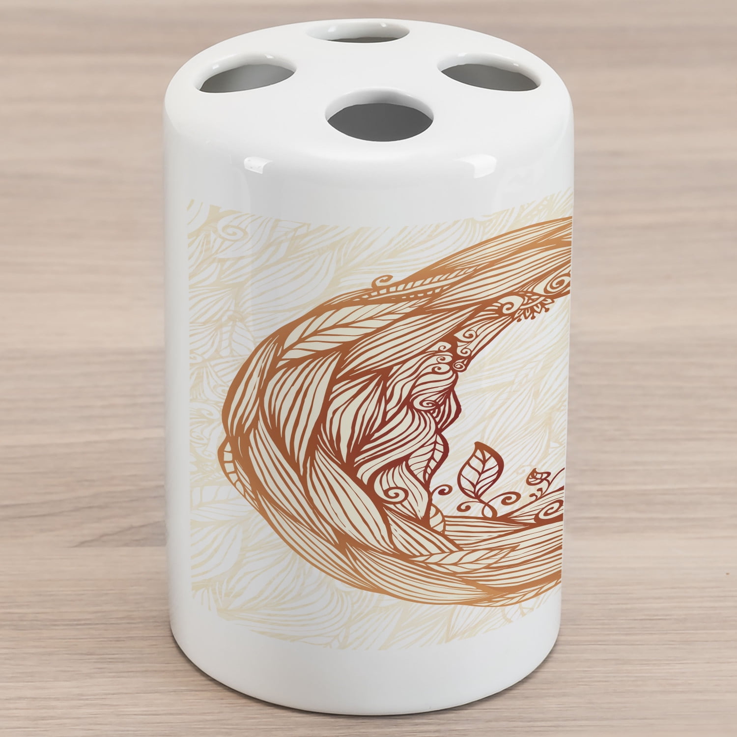 Bohemian Ceramic Toothbrush Holder, Hippie Crescent Moon Shape Along ...