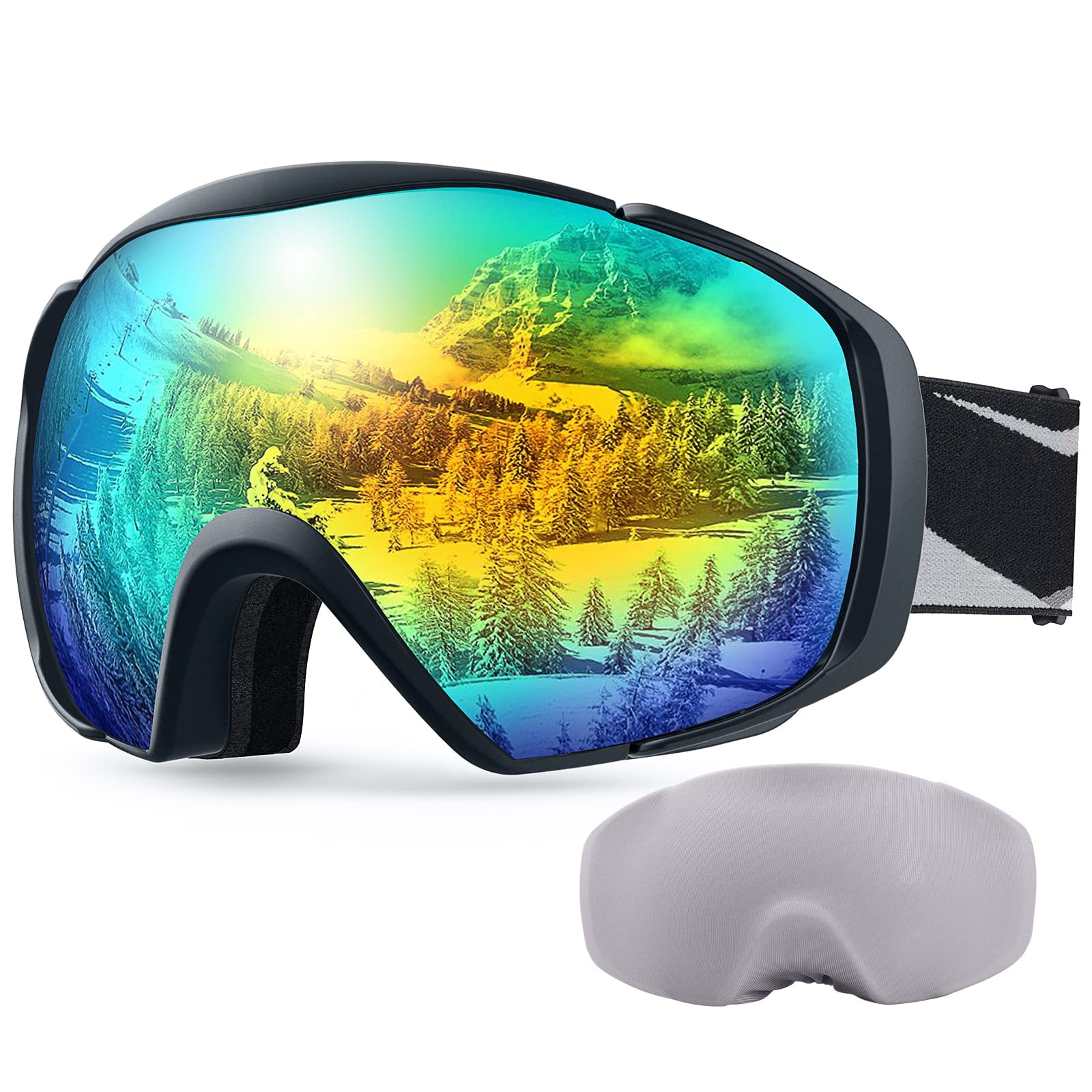 OutdoorMaster Ski Goggles with Cover Snowboard Snow Goggles OTG Anti ...