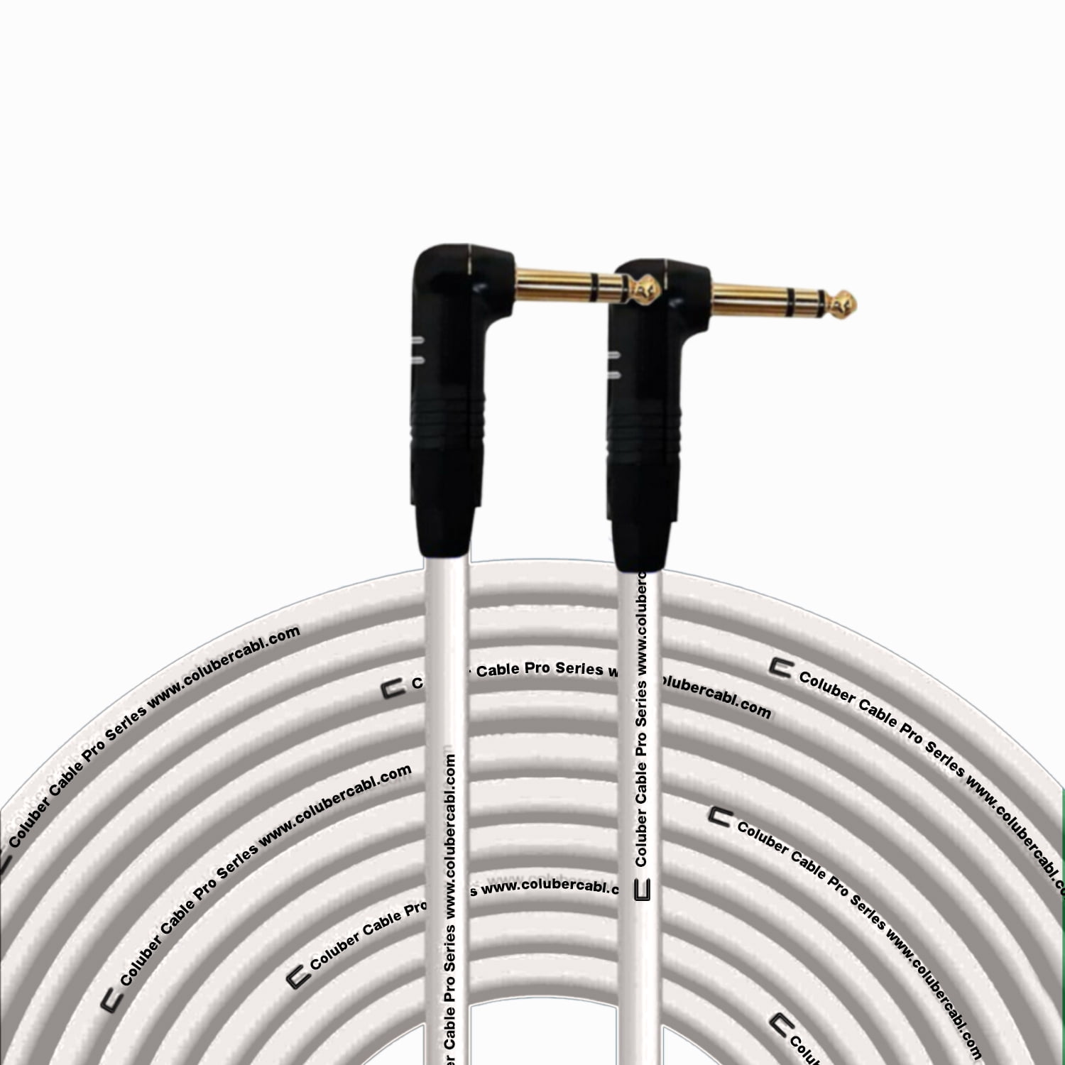 Columber Cable - Right Angle 1/4" TRS to Right Angle 1/4" TRS Pro Audio ...