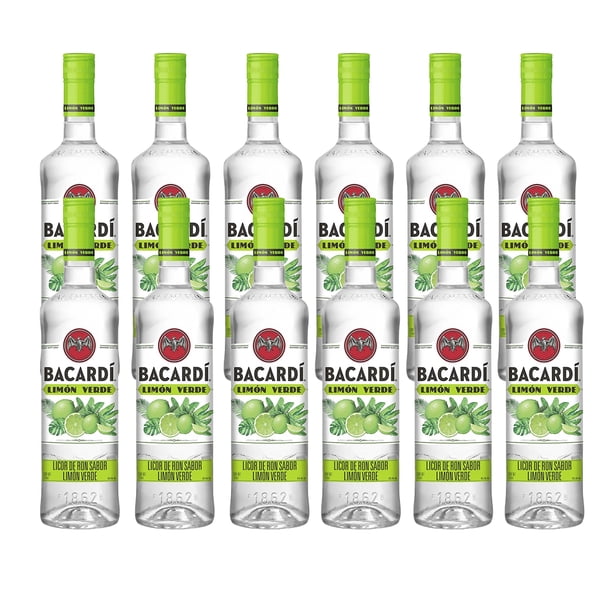 PACK DE 12 RON BACARDI LIMON VERDE 750 ML | Walmart en línea