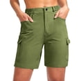 Aimik Solid Color Twill Women’s Classic Cargo Shorts High Waist Button ...