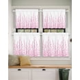 Abstract Pink Leaves Branch Short Blackout Curtains 30 Inch Long ...