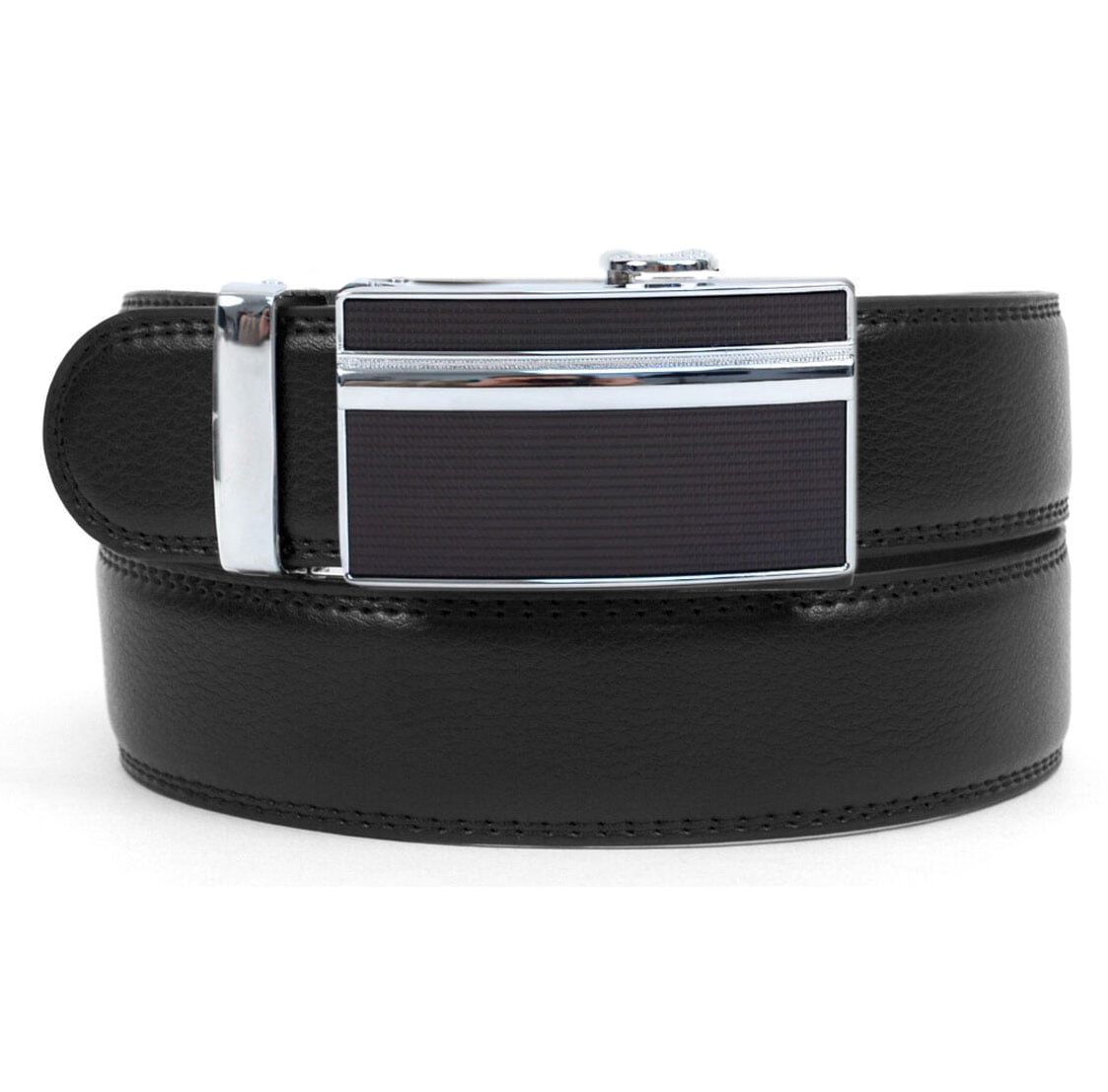 Genuine Leather Sliding Buckle Ratchet Belt Automatic Locking Cut to ...